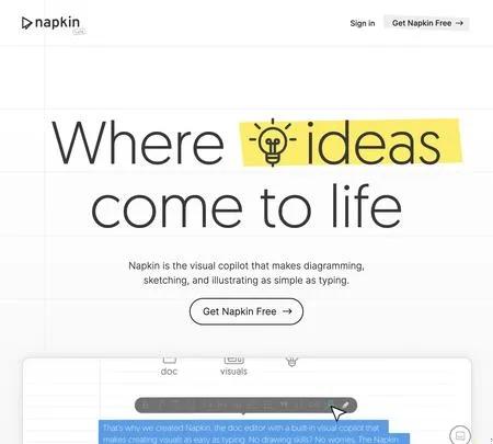 Napkin - Info Herramientas IA, Reseñas, Alternativas | sayhi2.ai