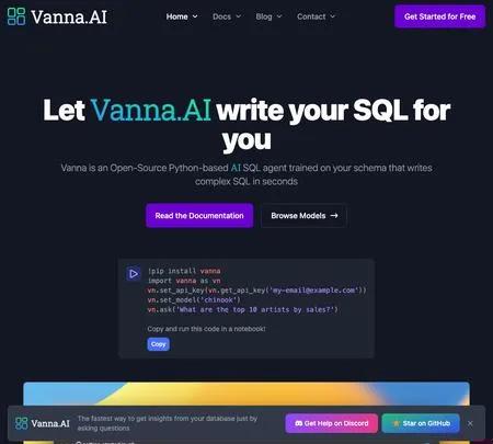 Vanna - AI Tool Info, Reviews, Alternatives | sayhi2.ai