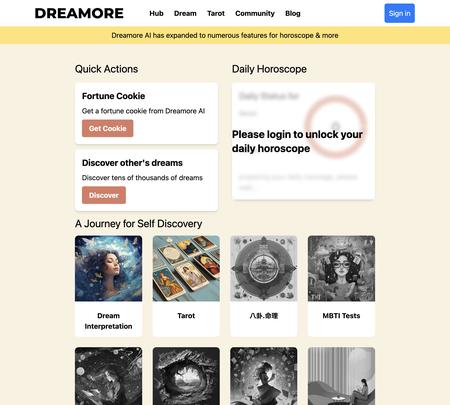 Dreamore - Info Herramientas IA, Alternativas, Popularidad | sayhi2.ai