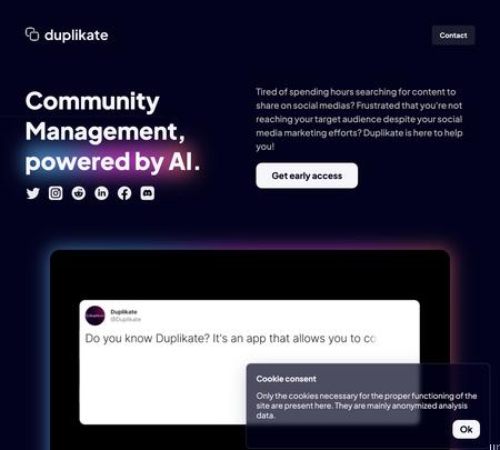 Duplikate - AIツール情報、類似ツール、人気度 | sayhi2.ai