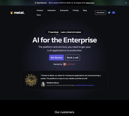 Metal - AI Tool Info, Alternatives, Popularity | sayhi2.ai