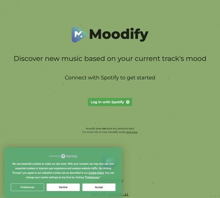 Moodify - Info Herramientas IA, Alternativas, Popularidad | sayhi2.ai