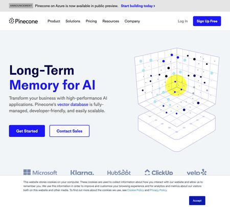 Pinecone - AI Tool Info, Alternatives, Popularity | sayhi2.ai