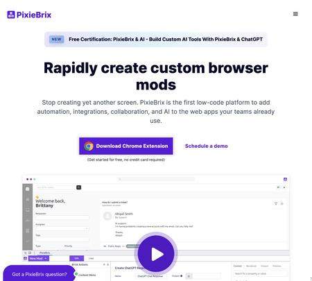 PixieBrix - AI Tool Info, Alternatives, Popularity | sayhi2.ai