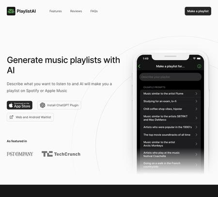 PlaylistAI - Info Herramientas IA, Alternativas, Popularidad | sayhi2.ai