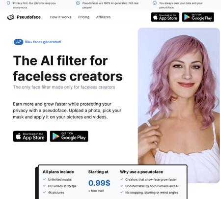 Pseudoface - AI Tool Info, Alternatives, Popularity | sayhi2.ai