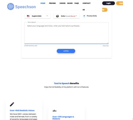 Speechson - AIツール情報、類似ツール、人気度 | sayhi2.ai
