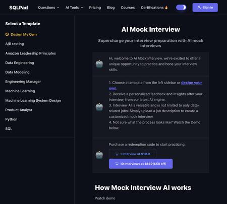 AI Mock Interview - AIツール情報, 類似ツール, 人気度 | sayhi2.ai