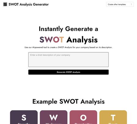 SWOT Analysis - Info Herramientas IA, Alternativas, Popularidad | sayhi2.ai