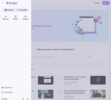 Traw - AI 도구 정보, 대체품, 인기도 | sayhi2.ai